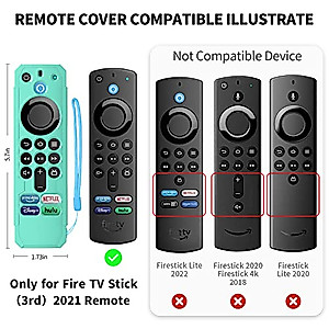 FREEOL Fire Stick Remote Cover,Compatible with Fire TV Stick(3rd Gen/4K/4K Max) Alexa Voice Remote Control,TPU Protective Case with Lanyard,Has Shock Absorption, Anti-Slip and Scratch Design-ice Blue