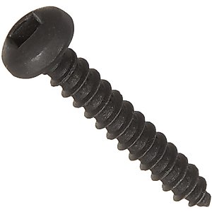 Small Parts 0816AQPB Steel Sheet Metal Screw, Black Oxide Finish, Pan Head, Square Drive, Type A, #8-15 Thread Size, 1" Length (Pack of 100)
