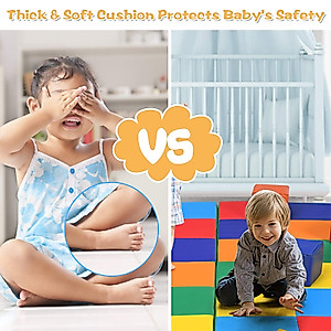 Costzon Toddler Foam Play Mat, Foldable Baby Crawling Mats 58-Inch Square Soft Non Skid Colorful Daycare Floor Mat, Thicken Waterproof Memory Activity Play Mat for Home, School, Kindergarten Nursery