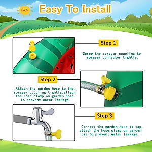 Aitbay Kids Sprinklers for Outside, 68'' Splash Pad for Toddlers and Baby Pool Water Toys Gifts for 3-12 Year Old Boys Girls, Summer Outdoor Sprinkler Pad Water Toys Fun for Children (Watermelon)