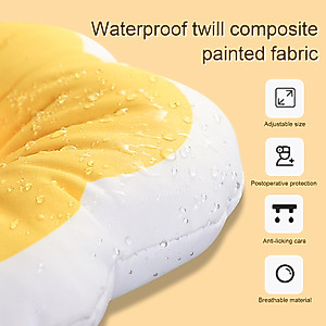 LuckyOpt Cute Cat Flower Cone, Anti Splashing Water Soft E Collar for Cats After Surgery, Cat Neck Pillow for Cozy Sleep and Anti-Licking, Cat Donut Cone for Cats/Puppies to Take Photos (Purple, S)