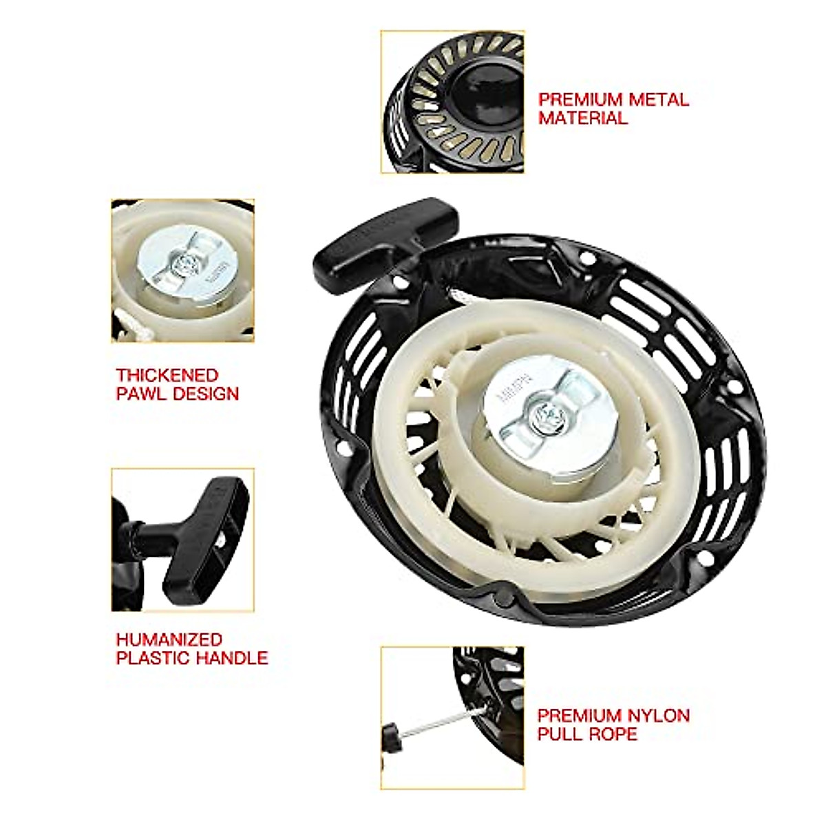 GREHUA Pull Recoil Starter Brake Handle Lever for CT200U BT200X CT200U-EX Predator 212cc 196cc 6.5hp GX160 GX200 Baja Warrior MB165 Massimo TrailMaster MB200 Hammerhead 80T Go Kart Mini Bike Parts