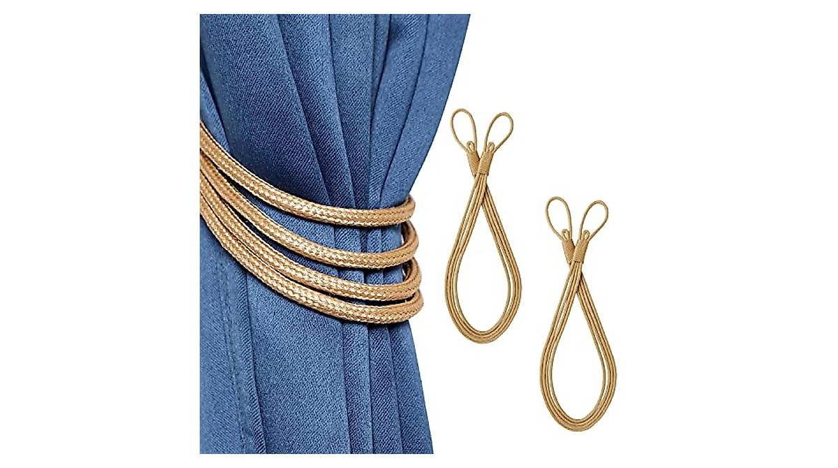 MALOINTEX Gold 4-Strand Curtain Tiebacks - Handmade Modern Elegance