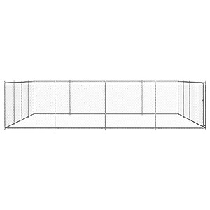 vidaXL Outdoor Dog Kennel Galvanised Steel 299.2"x299.2"x76.8"