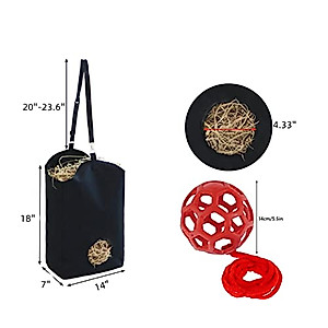 2 Packs Horse Treat Ball Hay Play Ball,1 Pack Hay Tote Bag ,Goat Toys Hay Ball Hanging Feeding Toy for Sheep Horse Goat Feeder and Relieve Stress