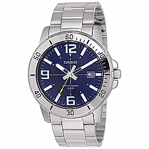 Casio MTP-VD01D-2BV Men's Enticer Stainless Steel Blue Dial Casual Analog Sporty Watch