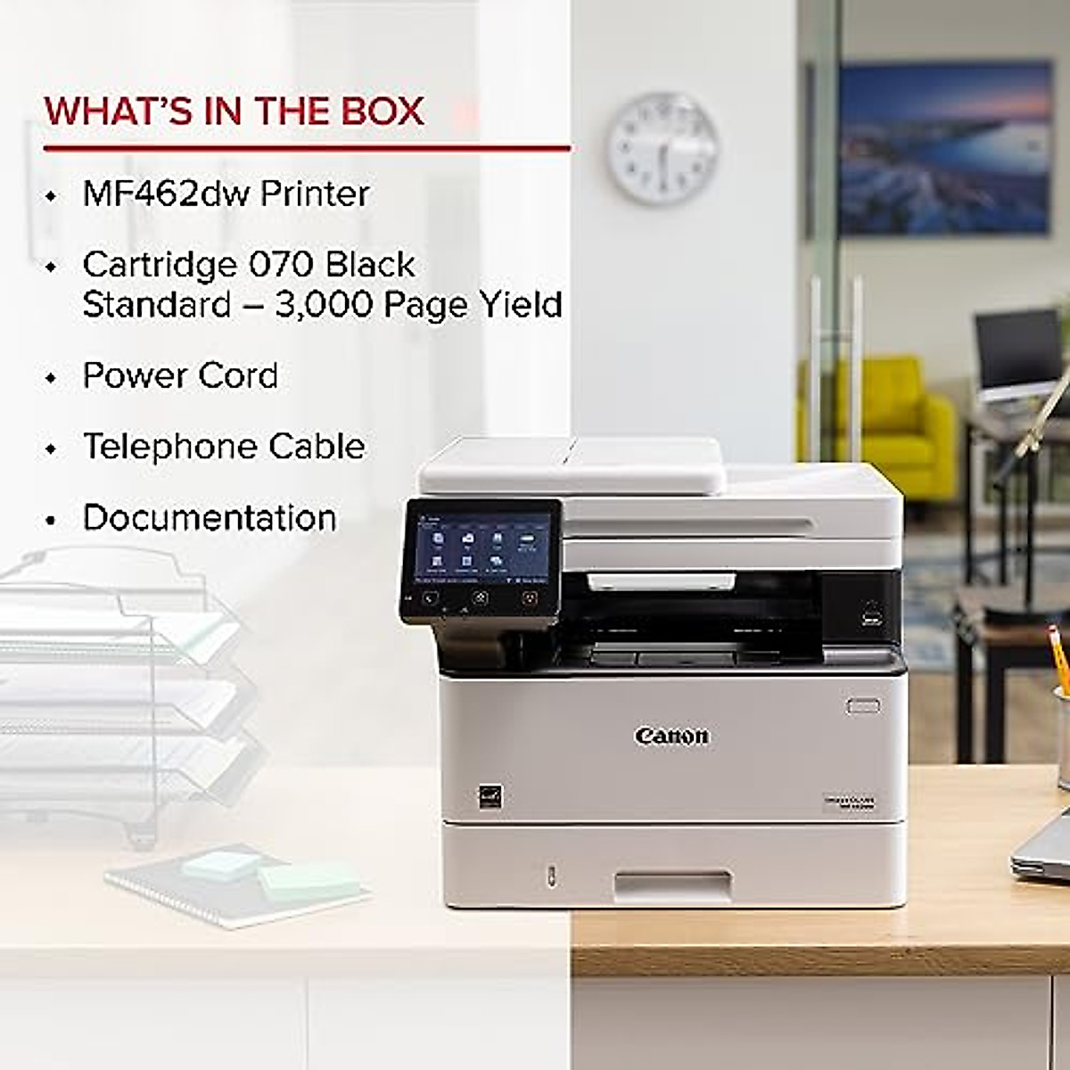 Canon imageCLASS MF462dw All in One Wireless Monochrome Laser Printer, Print, Scan, Copy & Fax, Duplex Printing for Home or Office use