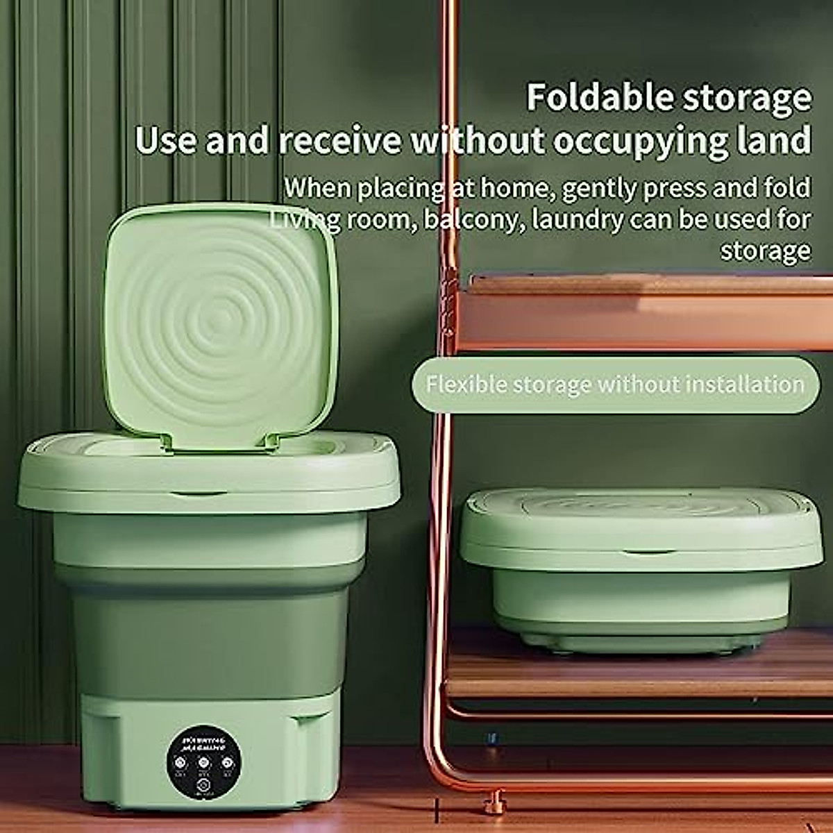 PUCHEN 8L Portable Washing Machine | Foldable Mini Washing Machine | Mini Washing Machine Half Automatic Small Washer | with 3 Modes Cleaning for Underwear | Baby Clothes, or Small Items