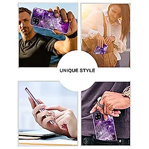 BENTOBEN Galaxy A42 5G Case, Slim Fit Glow in The Dark Hybrid Hard PC Soft TPU Bumper Drop Protective Girls Women Men Phone Cover for Samsung Galaxy A42 5G 6.6" 2021, Purple Galaxy