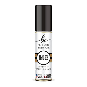 BIOCURA BC Perfume 168 Inspired by Angel's Share For Women & Men Replica Fragrance Body Oil Dupes Alcohol-Free Sample Travel Size Concentrated Long Lasting Roll-On 0.3 Fl Oz/10ml