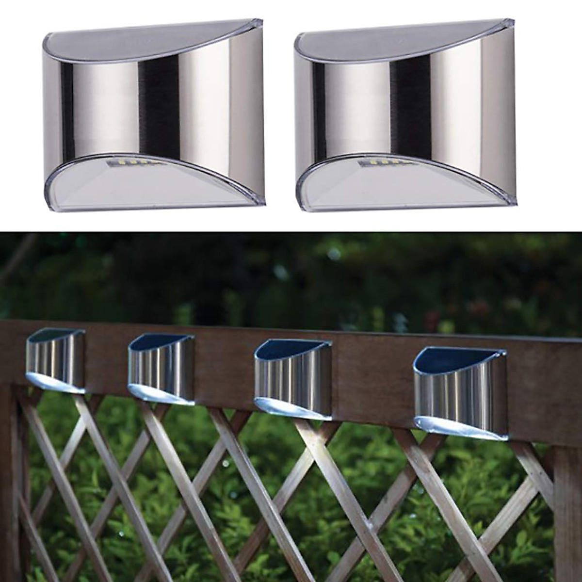 SOLUSTRE LED Outdoor Flood Lights Solar Pathway Light Solar Motion Sensor Light Solar Powered Flood Lights Solar Motion Detector Lights Solar Wall Light Stainless Steel Stair Light