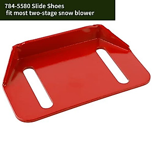 SIMPERAC 784-5580 Skid Shoes for MTD 784-5580-0637 Slide Plates Fits for Cub Cadet Craftsman Snow Blower with Mounting Hardware (2 Red Packs)