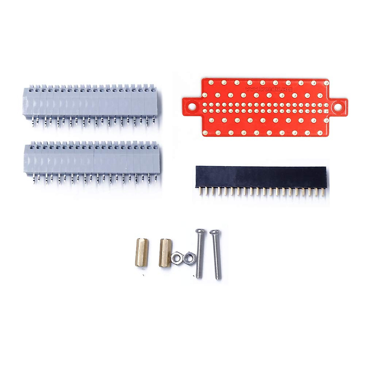 Treedix Terminal Block Breakout GPIO Spring Expansion Solderless 40pin Pinout Board Module Compatible with Raspberry Pi