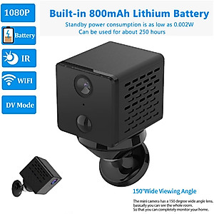1080P Mini Camera Camera IP Camera Rechargeable Battery Camera Video Security Surveilllance Camera (Size : 64G) ()