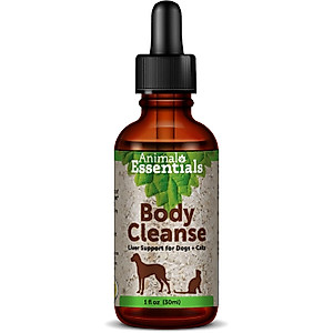 Animal Essentials Body Cleanse - Liver Support for Dogs & Cats, Liver Juice Liquid Drops, Healthy Waste Elimination, Organic Herbs Tincture - 1 Fl Oz