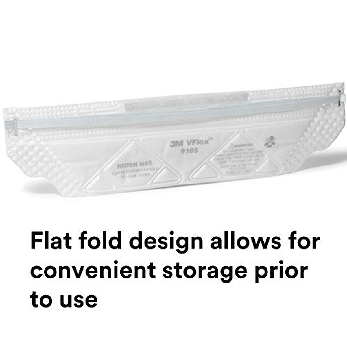 3M N95 Respirator, VFlex Particulate Respirator 9105, Disposable, Sweeping, Sanding, Grinding, Sawing, Bagging, Dust, 50/Box