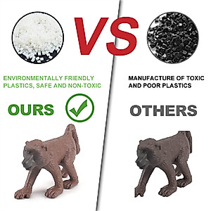 Fantarea Wild Life Jungle Animal Model Playsets 6 PCS Mini Monkey Figurines Gorilla Mandrill Baboons Squirrel Monkeys Action Figure Toy for Child Kids Decor Gift