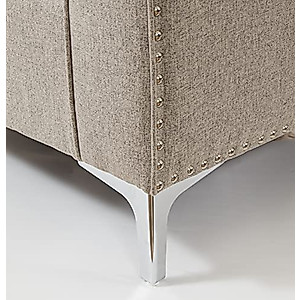 Legend Furniture Living-Room Sofa-Chaise Modular L-Shaped Flexible Combination Fabric Nailhead Trim Corner Sectional, 106" Wide, Grey