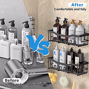 VVAAOSE Shower Caddy 5 Pack,Adhesive Shower Organizer for Bathroom Storage&Home Decor&Kitchen,No Drilling,Large Capacity,Rustproof Stainless Steel Bathroom Organizer,Shower Shelves for Inside Shower