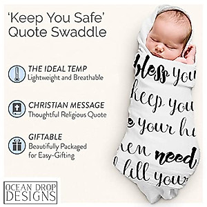 Ocean Drop Designs Muslin Swaddle Blankets - Baby Gifts for Boys & Girls - Gender Neutral Christian Newborn Gifts