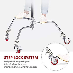 Neewer 6-Pack Professional Swivel Caster Wheel Sets, 75mm Diameter, Durable Metal Construction and Rubber Base, ONLY Compatible with Neewer C Stand for Studio Photography Video Shooting (Silver)