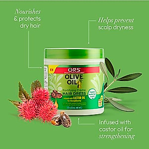 ORS Olive Oil Fortifying Cream Hair Dress Infused with Castor Oil for Strengthening 6 Ounces