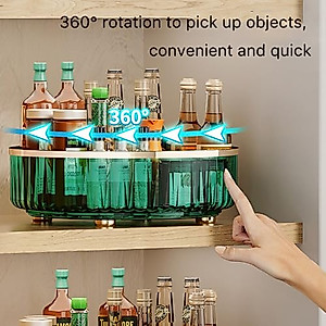 Camidy Lazy Susan Cabinet Organizer 10. 6 Clear Plastic Rotating Spice Rack Lazy Susan Turntable Spin Organizer for Kitchen Cabinet Pantry