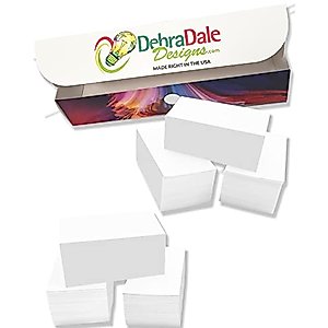 USA-Made Debra Dale Designs 1,000 pocket-sized blank white index cards (2"x3.5"), 110# index. BONUS storage box! Ideal for math, sight words & language