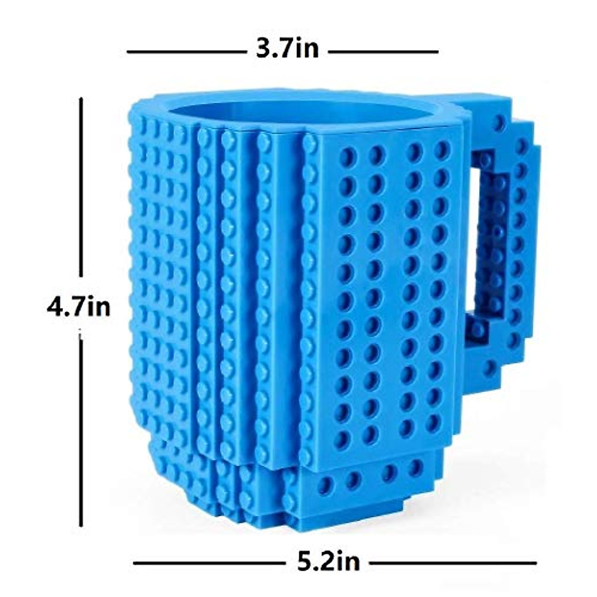 Gvendo Build-on Brick Coffee Mug,Novelty Funny DIY Coffee Cup with Building Blocks,Creative Water Coffee Cups Gifts for Birthday Christmas Kids Men Women (Blue)¡­