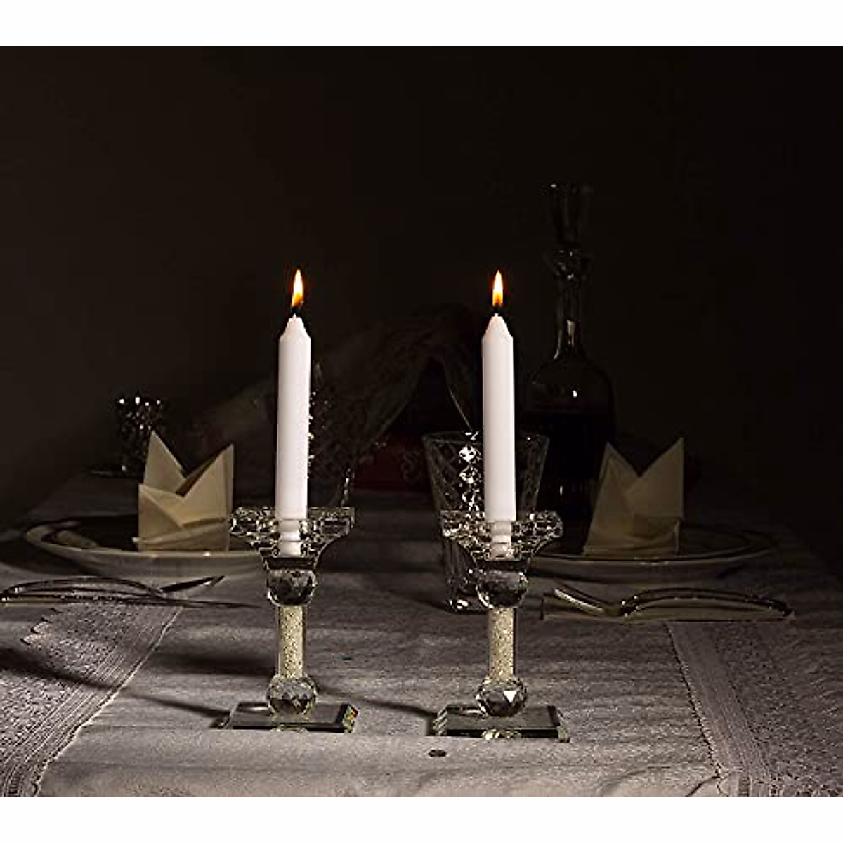 Hyoola White Candles - Short Candlesticks - 6 Inch Candle Sticks (15cm) - 5 Hour Burn Time (72 Pack), European Made