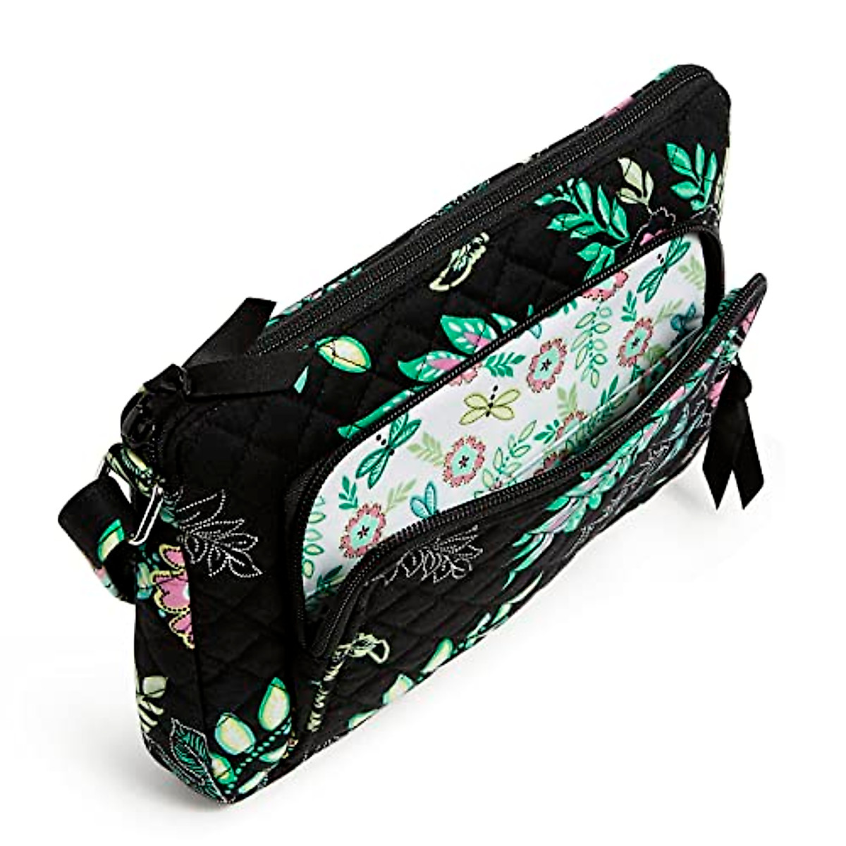 Vera Bradley Women's Cotton Little Hipster Crossbody Purse With RFID Protection, Island Garden - Recycled Cotton, One Size