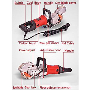 JIAN YA NA Wall Groove Cutting Machine 220V 40MM Electric Wall Chaser Groove Cutting Machine Concrete Cutter Notcher Groover Slotting Machine Large 4KW (Slotting Machine)