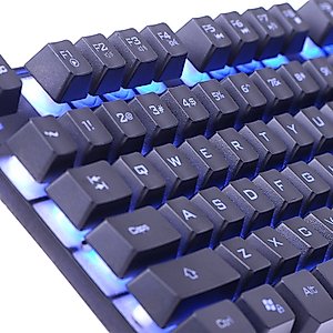 Moobom DB-A8 Mechanical Feel Gaming Keyboard, LED Three Color Backlit USB Wired Game Keyboard