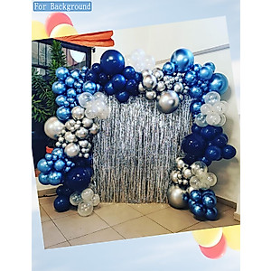 Chrome Metallic Blue Balloons 12 inch 100 pcs Latex Balloons Birthday Balloons Shiny Balloons Graduation Halloween Party Decoration Wedding Birthday Baby Shower Christmas Party