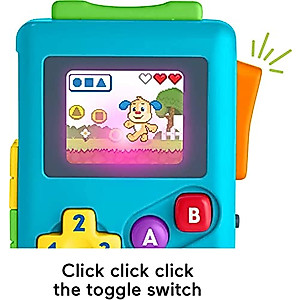 Fisher-Price Laugh & Learn Baby & Toddler Toy Lil’ Gamer Pretend Video Game with Lights & Learning Songs for Ages 6+ Months