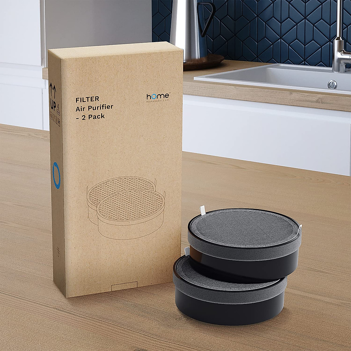 hOmeLabs True HEPA H13 Air Purifier Replacement Filter - Fits HME020248N - Lasts for 90 Days or 3 Months Equivalent to 2,100 Hours - 2 Packs