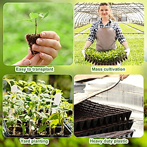 Eccliy 20 Pack 200 Cell Seedling Trays Seed Starter Kit Seed Starter Tray Plastic Gardening Germination Tray with Drain Holes Nursery Pots Mini Propagator for Seeds Growing Seedlings Propagation