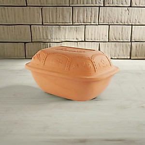 Eurita Clay Roaster, 7.2 Quart, Non-Stick Earthenware, Toxin-Free, Healthy Clay Pot Cooking, Versatile Cooking Dutch Oven, Digital Recipe and Instructions Included