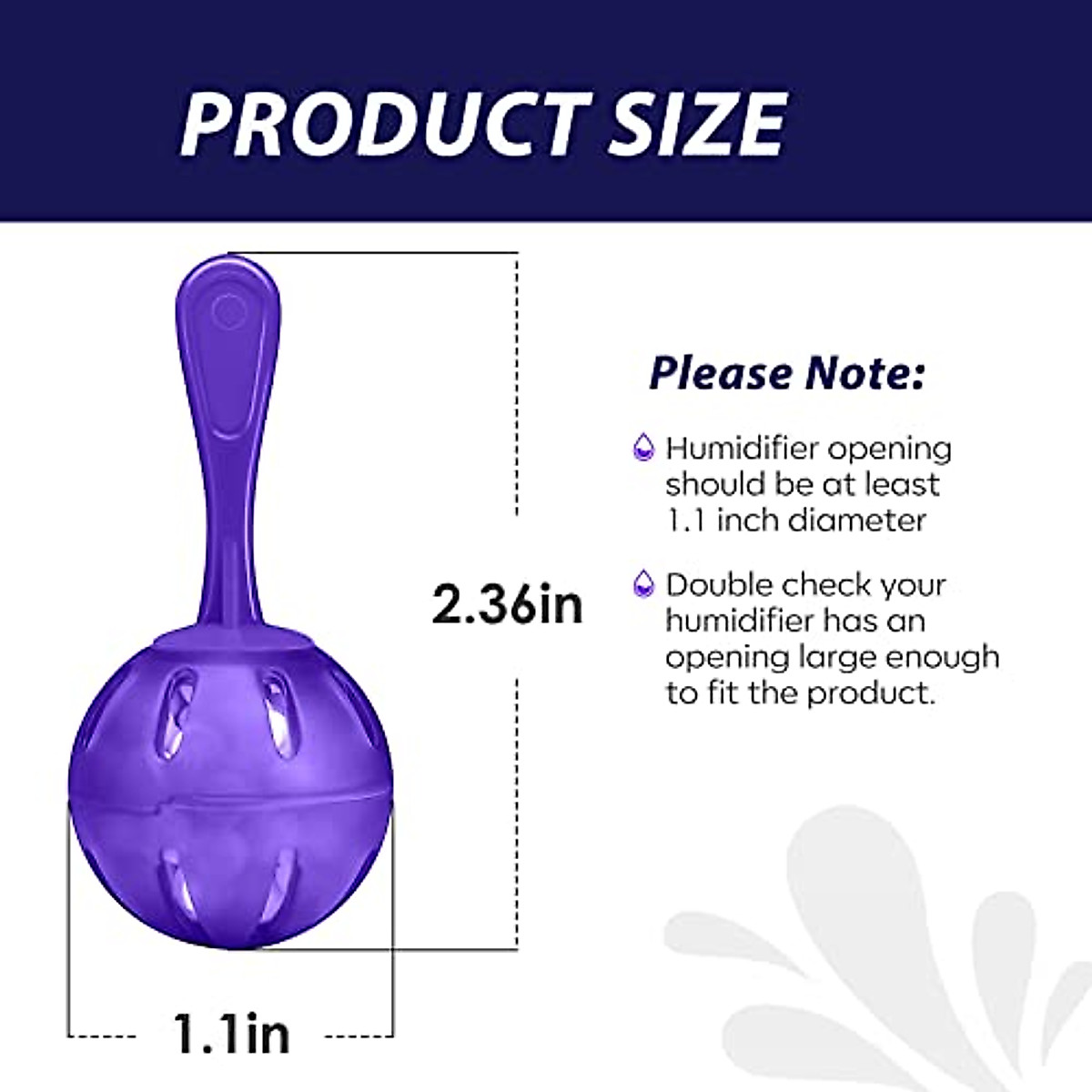 Ganteny 15 PCS PC-1 Humidifier Tank Cleaning Ball Compatible with ProTec Kaz All Warm & Cool Mist Humidifiers, Filters Mineral Deposits, Purifies Water, Eliminates White Dust and Odor (Purple)