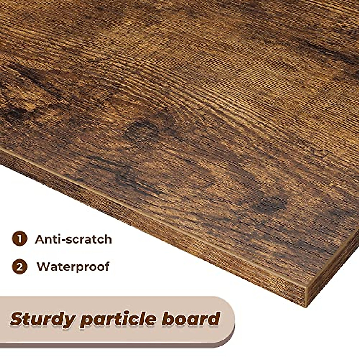 SUPERJARE TV Stand for 55 Inch TV, Entertainment Center with Adjustable Shelf, 2 Cabinets, TV Console Table, Media Console, Solid Wood Feet, Cord Holes, for Living Room, Bedroom, Rustic Brown