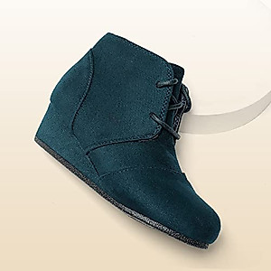 DREAM PAIRS Girls Low Wedge Heel Booties Side Zipper Ankle Boots Tomson-K Navy Size 2 Little Kid