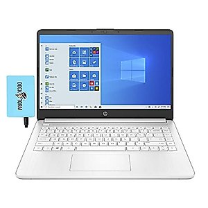 HP 14z-fq000 Home & Business Laptop Snow White (AMD 3020e 2-Core, 8GB RAM, 128GB SSD, AMD Radeon, 14.0" HD (1366x768), WiFi, Bluetooth, Webcam, 2xUSB 3.1, 1xHDMI, SD Card, Win 11 Home) with Hub