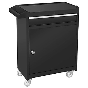 ROAD DAWG Torin Rolling Garage Workshop Organizer: Detachable 4 Drawer Tool Chest with Large Storage Cabinet and Adjustable Shelf, Black