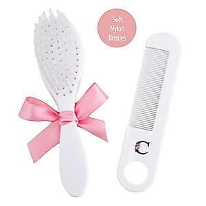 Personalized Baby Gift Girl, Baby Brush & Comb Set, Floral Initial Baby Gift, Baby Gifts for Newborn Girls.