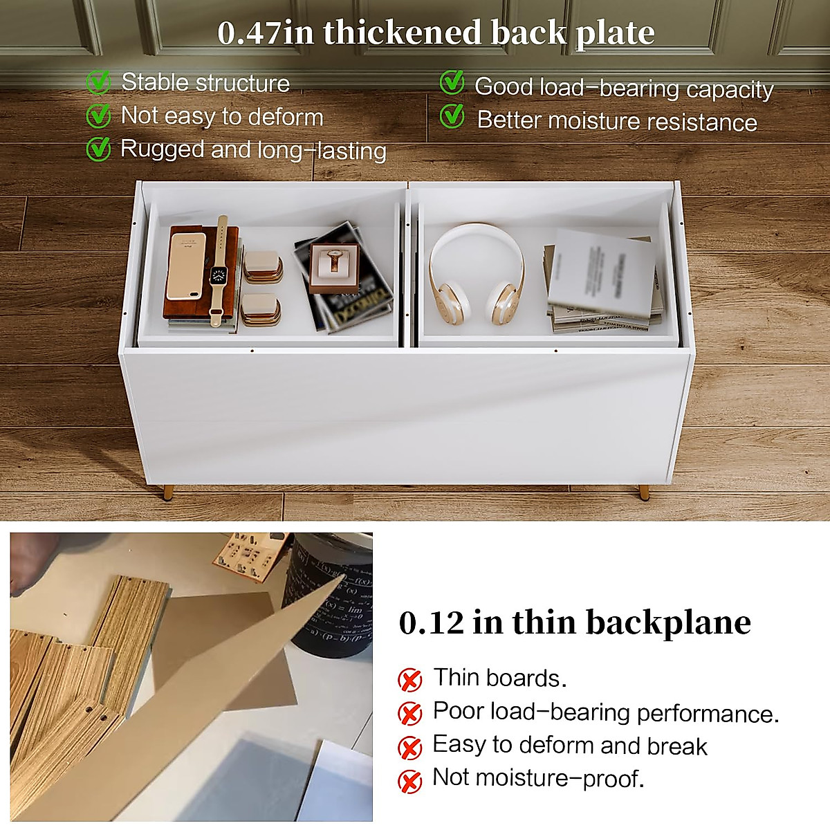 Chrangmay Chest of Drawers with 6 Drawers,Deep Drawers,Clothes Organizer,Large Storage Cabinet for Living Room, Bedroom,Hallway,with Anti-Tipping Device