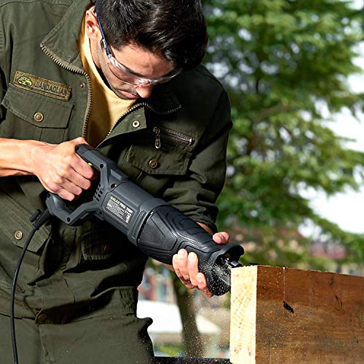 GALAX PRO Reciprocating Saw, 7.5 Amp Variable Speed Corded Reciprocating Saw with1-1/8"(28mm) Stroke Length, 2800SPM and 6" Max. cutting Depth in Wood and Metal Cutting