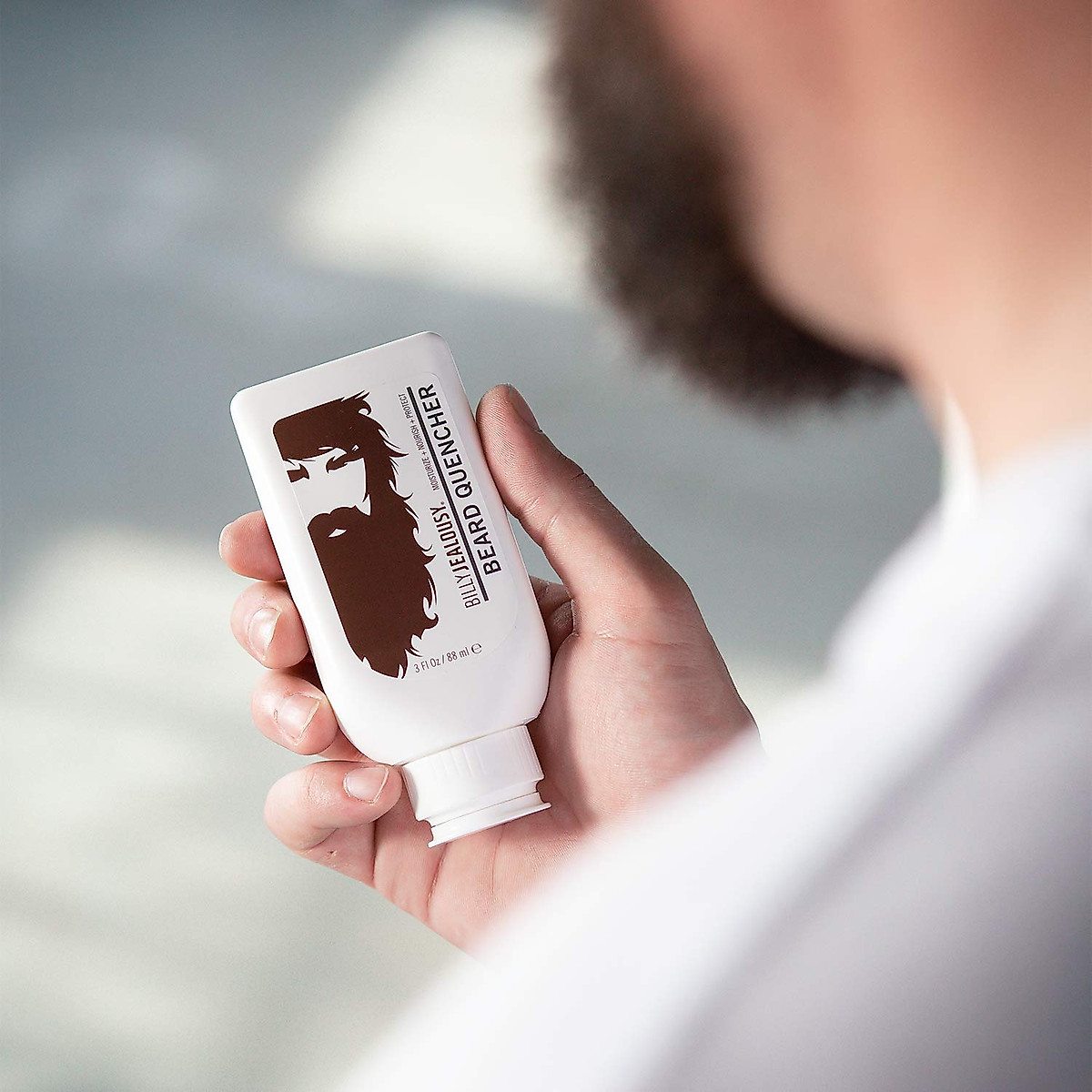 Billy Jealousy Beard Quencher, Nourishing and Strengthening Moisturizer for Mane and Skin with Shea Butter, Amino Acids and Black Oat Seed, Fights Frizz, Relieves Itch and Flakes, 3 Fl Oz