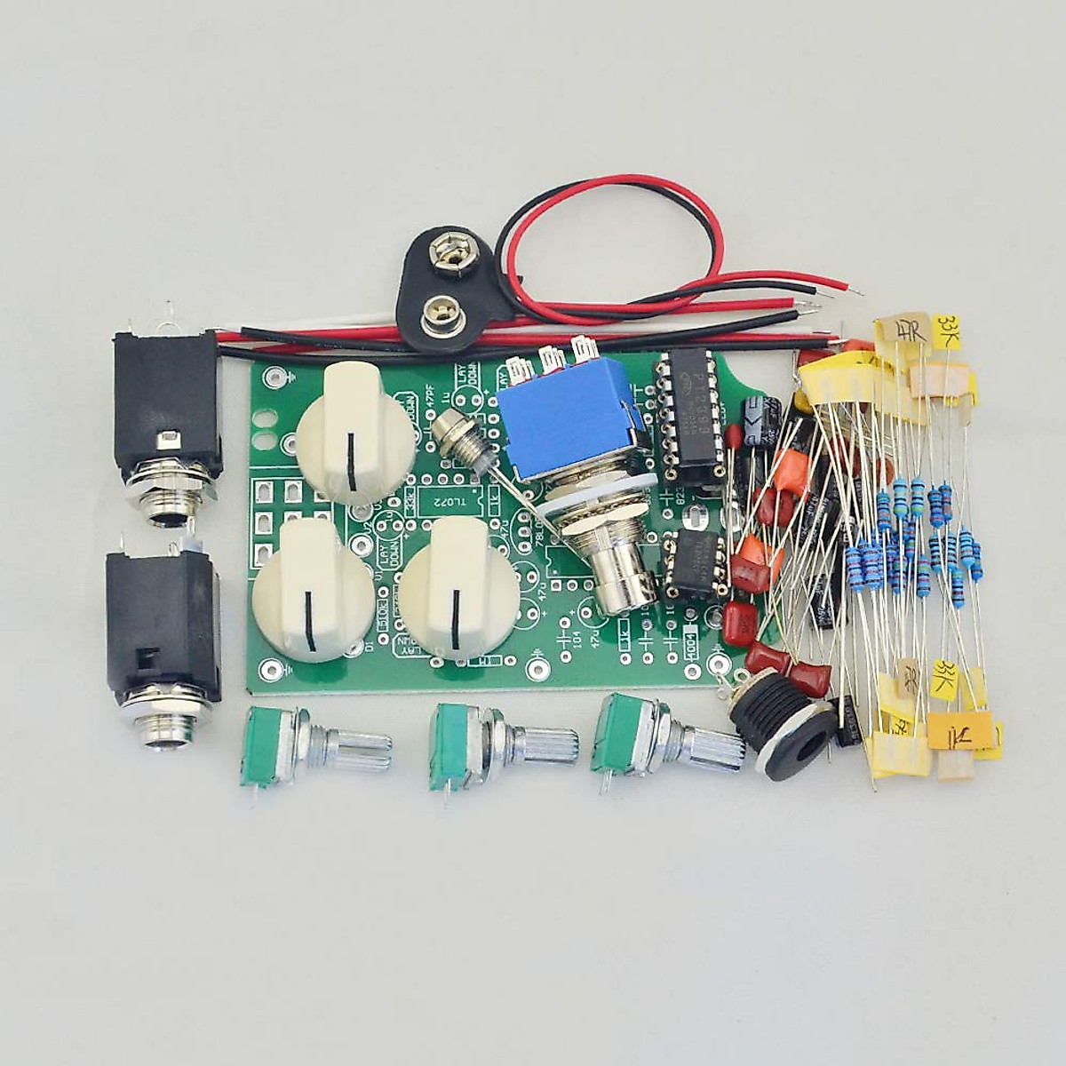 Delay-1 DIY Guitar Pedal Kit With 1590B Aluminum Metal Stomp Box Case Enclosure