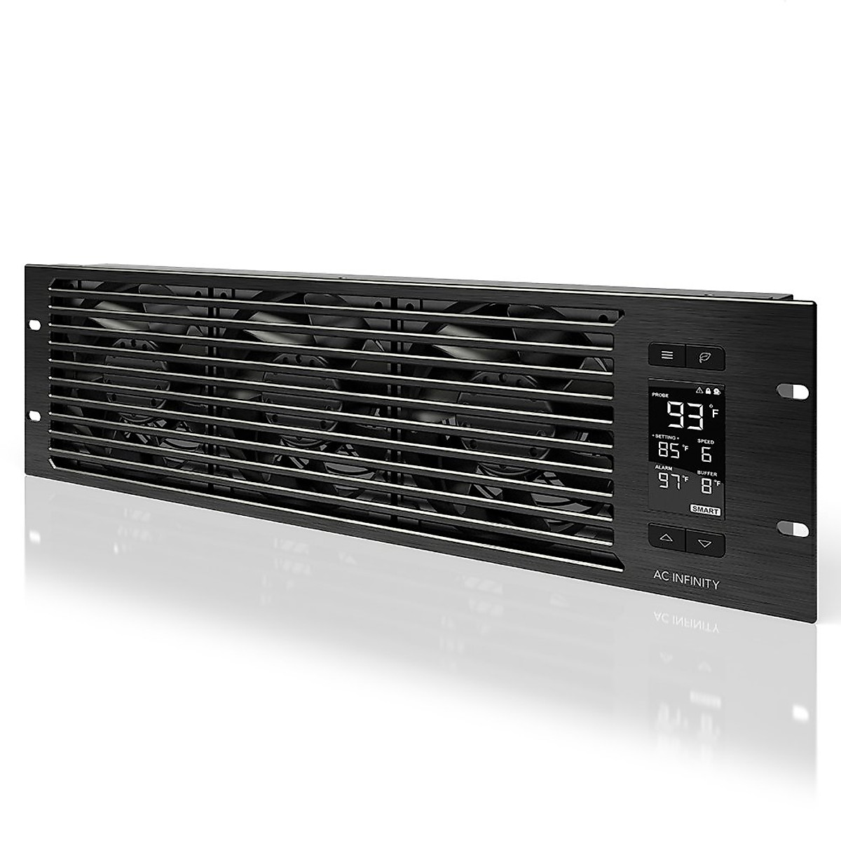 AC Infinity CLOUDPLATE T9-N, Rack Mount Fan Panel 3U, Intake Airflow, for Cooling AV, Home Theater, Network 19” Racks