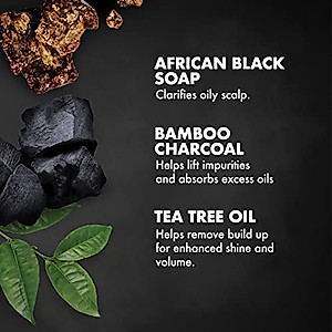 Shea Moisture African Black Soap Bamboo Charcoal Deep Cleansing Shampoo & Deep Balancing Conditioner Set, 13 Ounce each